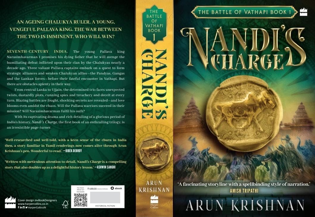 Book Review: Nandi’s Charge: The Battle of Vathapi Book 1 by Arun Krishnan – Queen of Treasures